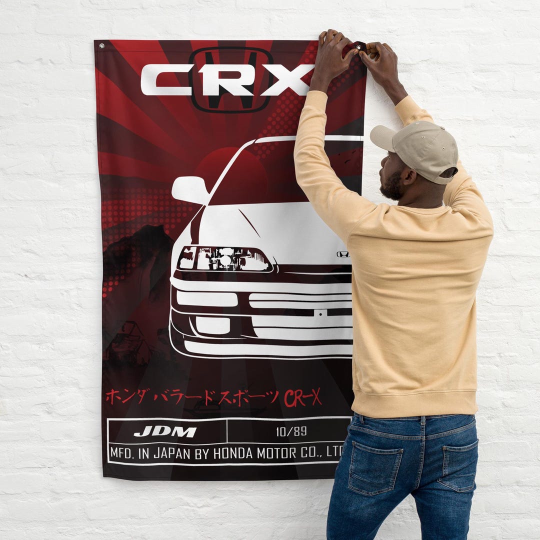Honda CRX Flag- Civic Cr-x 2nd Gen Banner- Ballade Sports CR-X JDM Car ...