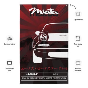Mazda Miata Flag - Mazda Eunos Roadster Banner - Mazda MX5 JDM Car ...