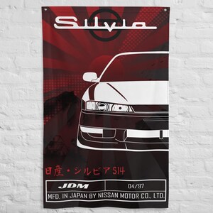 Nissan Silvia S14 Kouki Flag- Silvia S14 Cloth Banner- JDM Car Garage ...