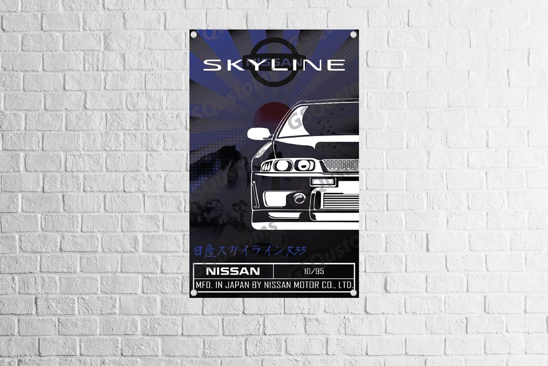 Nissan Skyline R33 Themed Banner Skyline GTR Poster Godzilla JDM Car ...