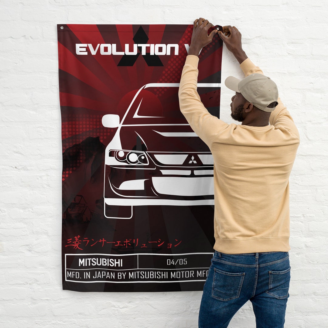 Mitsubishi Evolution VIII Flag Lancer Evo VIII Cloth Banner Evolution 8 ...