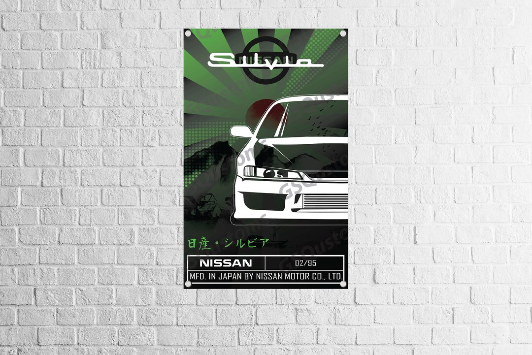 Nissan Silvia Themed Banner S14 Silvia Poster JDM Car Garage Wall Art ...