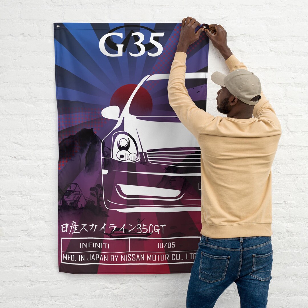 CUSTOM Infiniti G35 Flag G35 IPL Poster Nissan Skyline 350GT Banner JDM ...