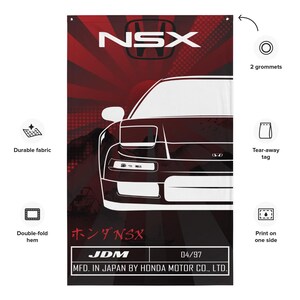 Honda NSX Flag- Acura Nsx Banner- NSX JDM Car Garage Wall Art- Man Cave ...