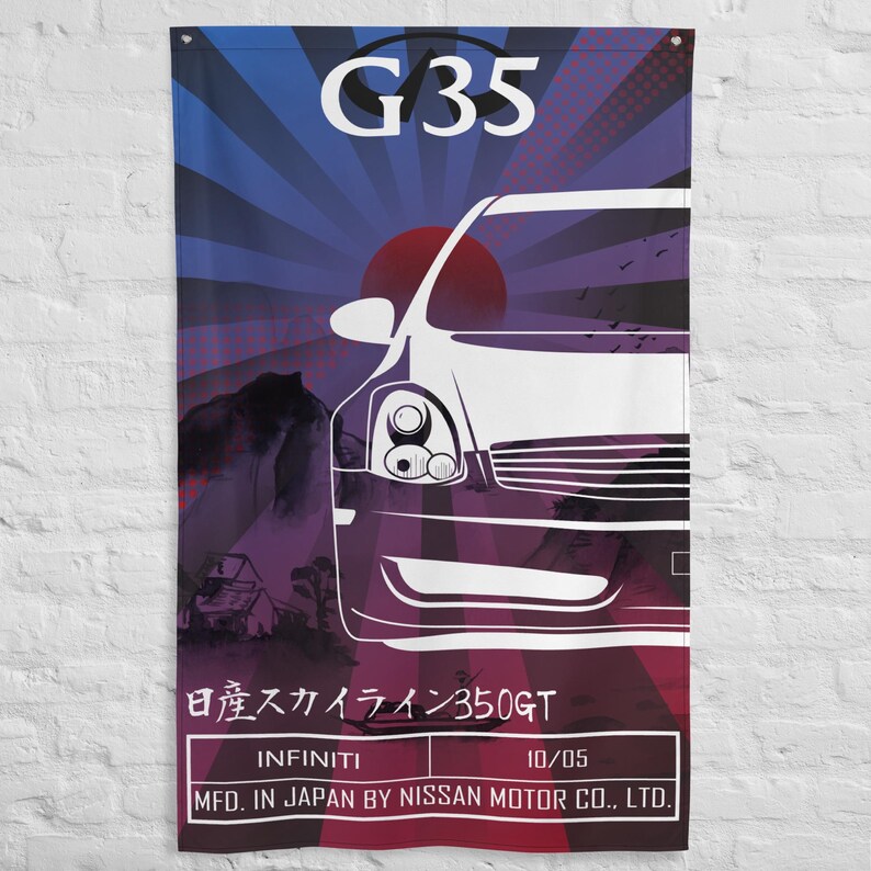 CUSTOM Infiniti G35 Flag G35 IPL Poster Nissan Skyline 350GT Banner JDM ...