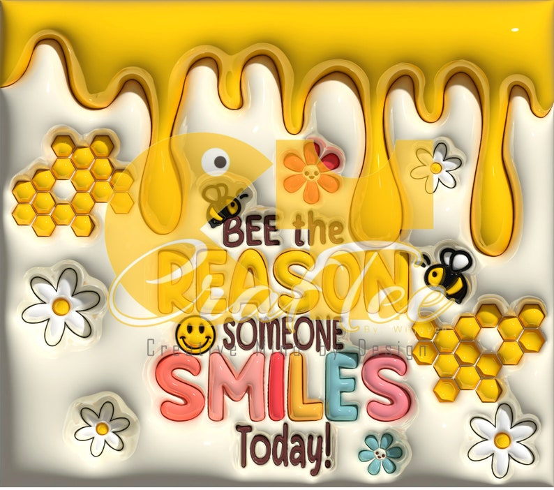 3D Bee the Reason SVG Inflated Tumbler Wrap - Etsy