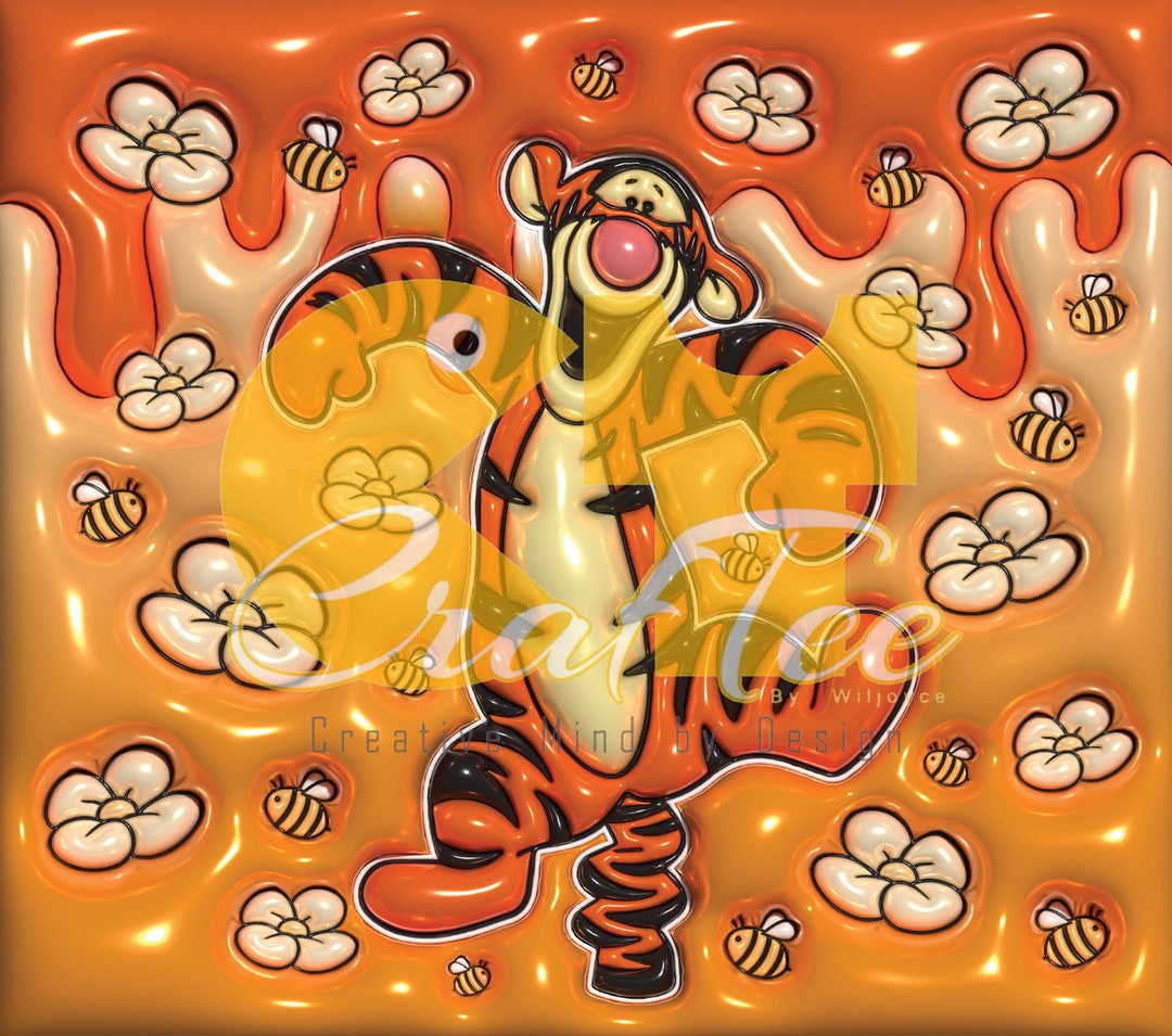 3D Tiger Pooh SVG Inflated Tumbler Wrap - Etsy