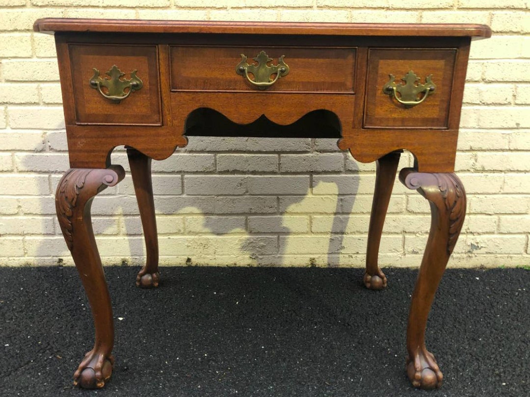 Antique 19th Century Lowboy Console Table Flame and Tiger - Etsy