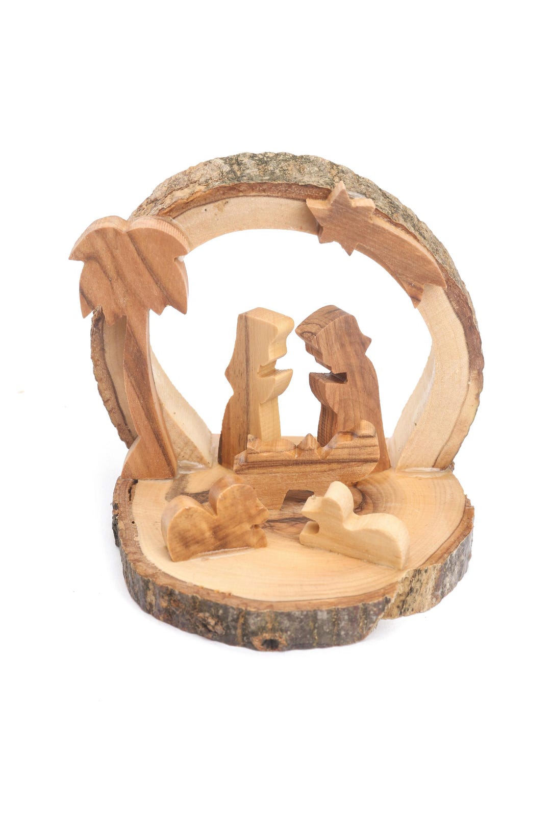 Olive Wood Grotto Shelter Nativity - Etsy