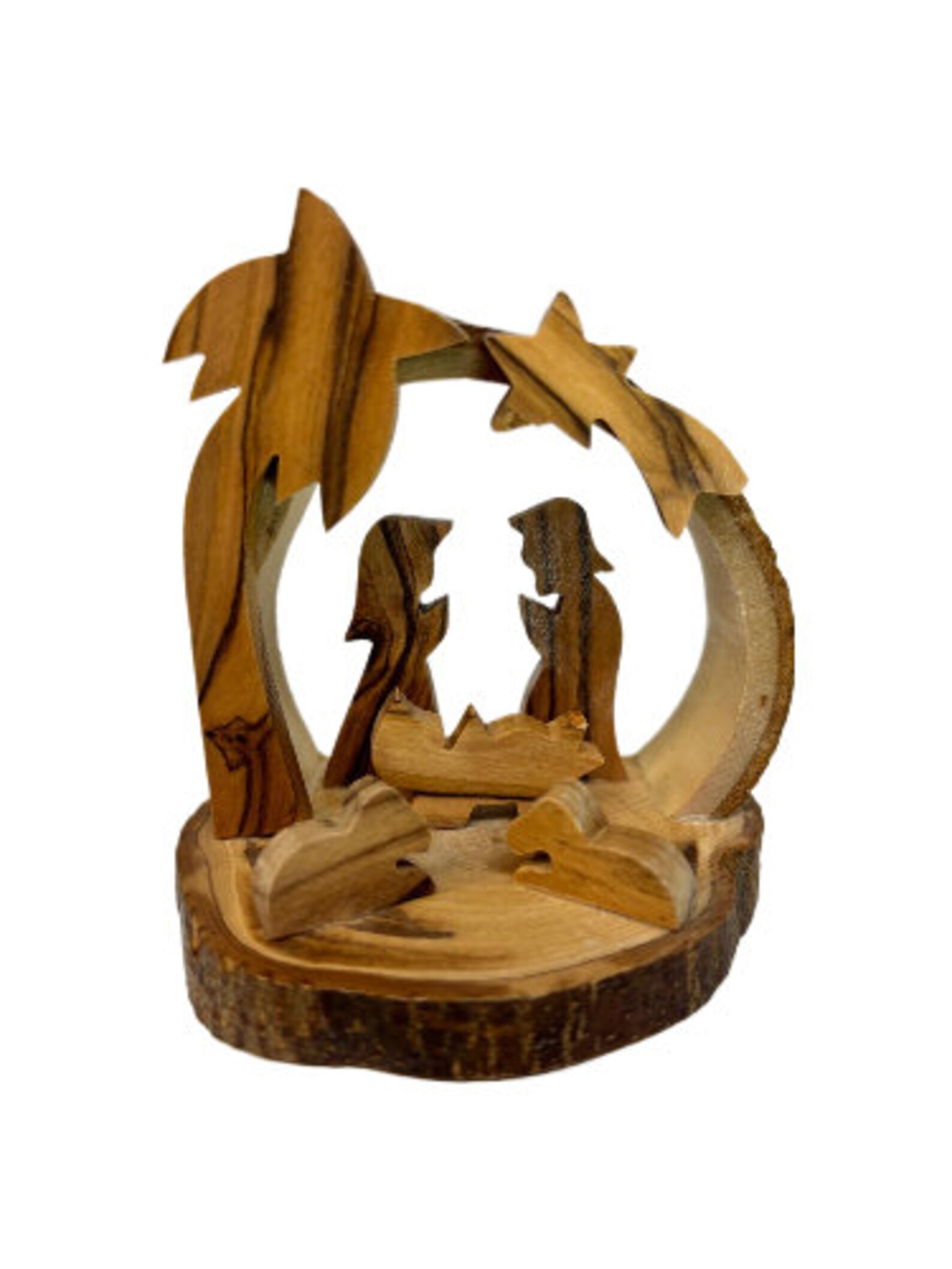 Olive Wood Grotto Shelter Nativity - Etsy