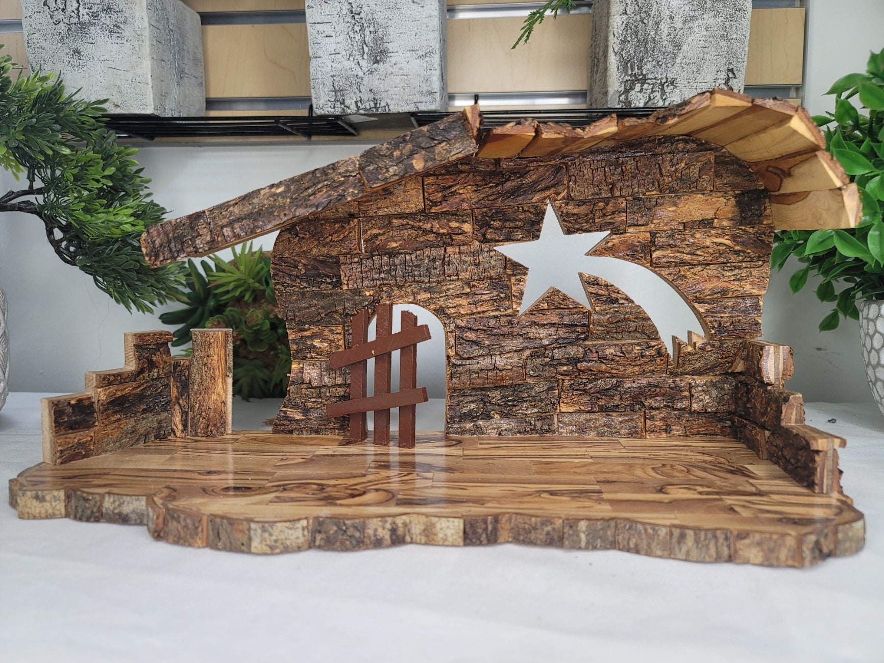 Nativity Scene Stable Olive Wood - Etsy