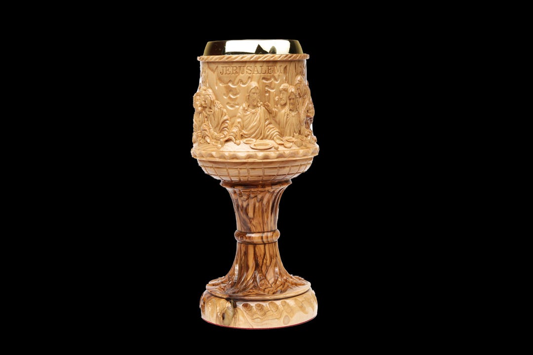Olive Wood Chalice Cup_sculpted Last Supper - Etsy