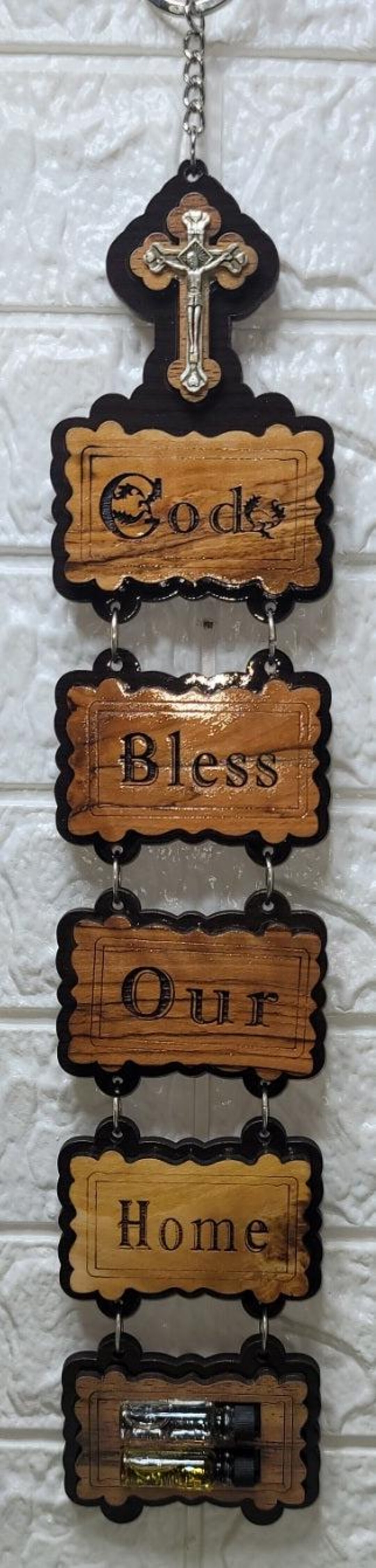 God Bless Our Home Olive Wood Wall Sign - Etsy