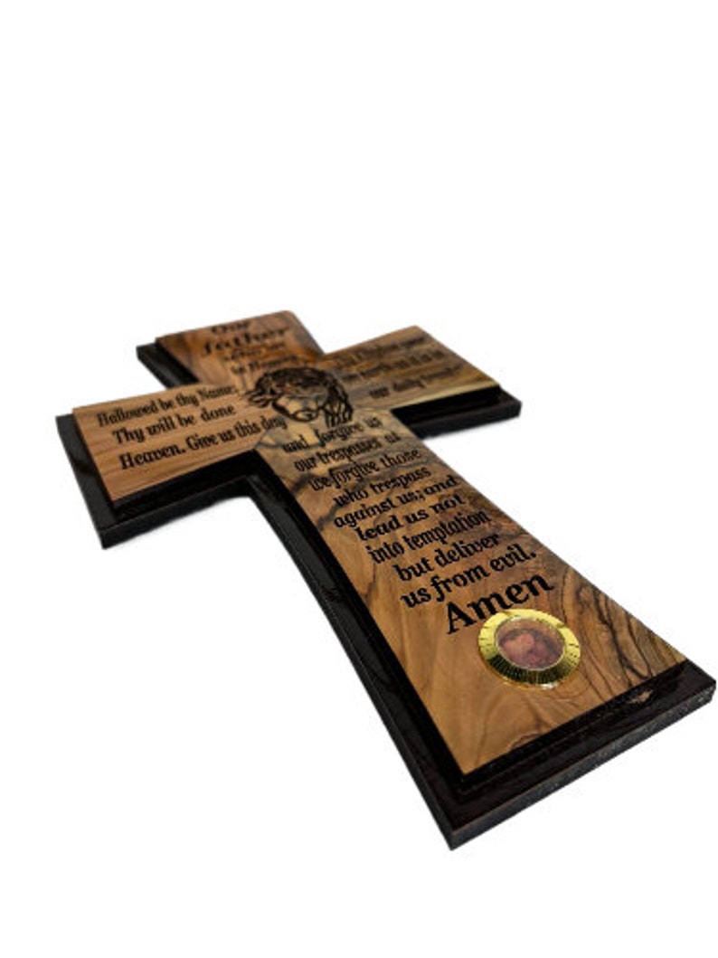 Our Father Prayer Wooden Cross Made in the Holy Land - Etsy
