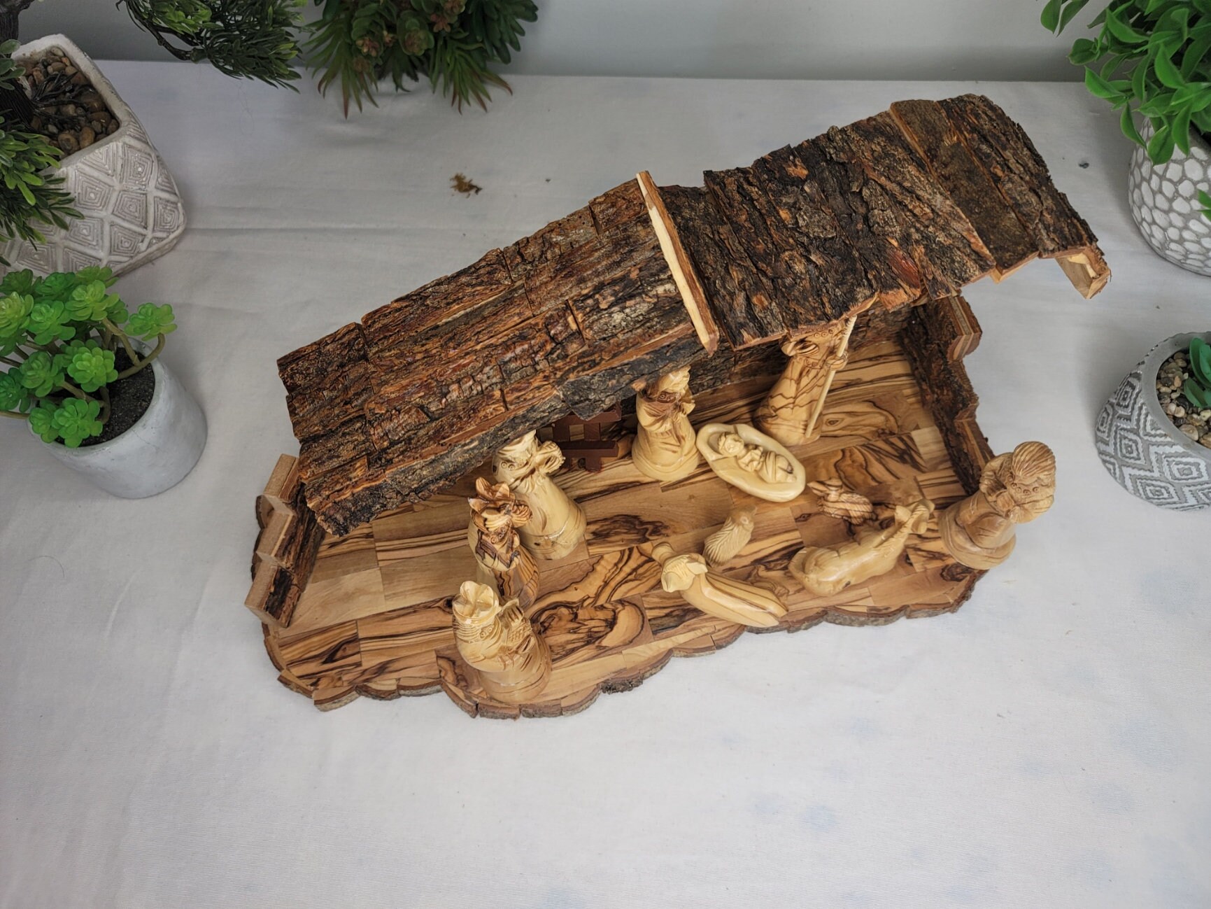 Nativity Scene Stable Olive Wood - Etsy
