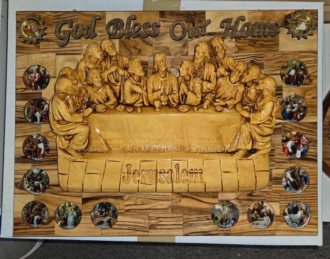 The Last Supper With Our Father Prayer Wall Plaque - Etsy