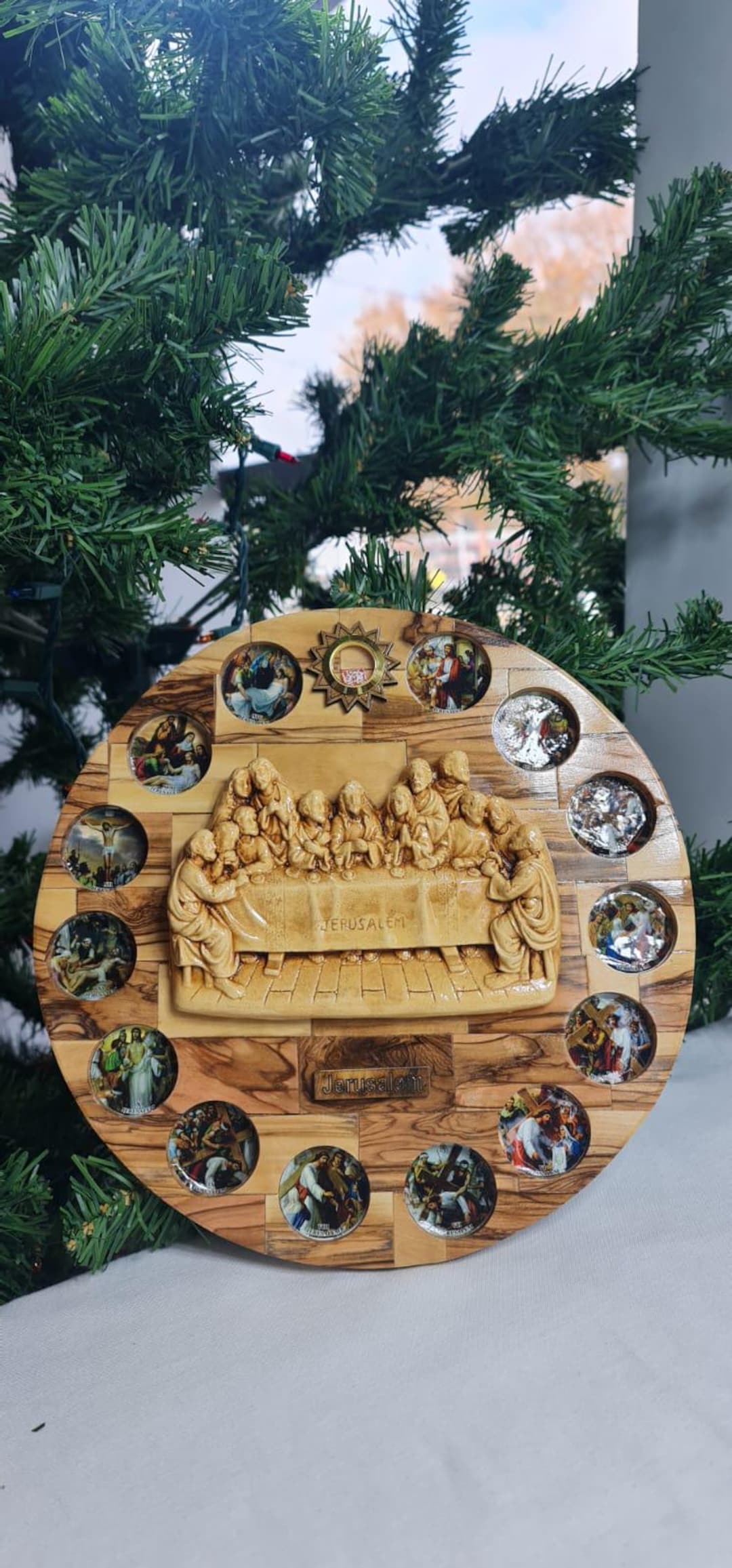 The Last Supper & 14 Stations Wall Plaque- Circle Shape - Etsy