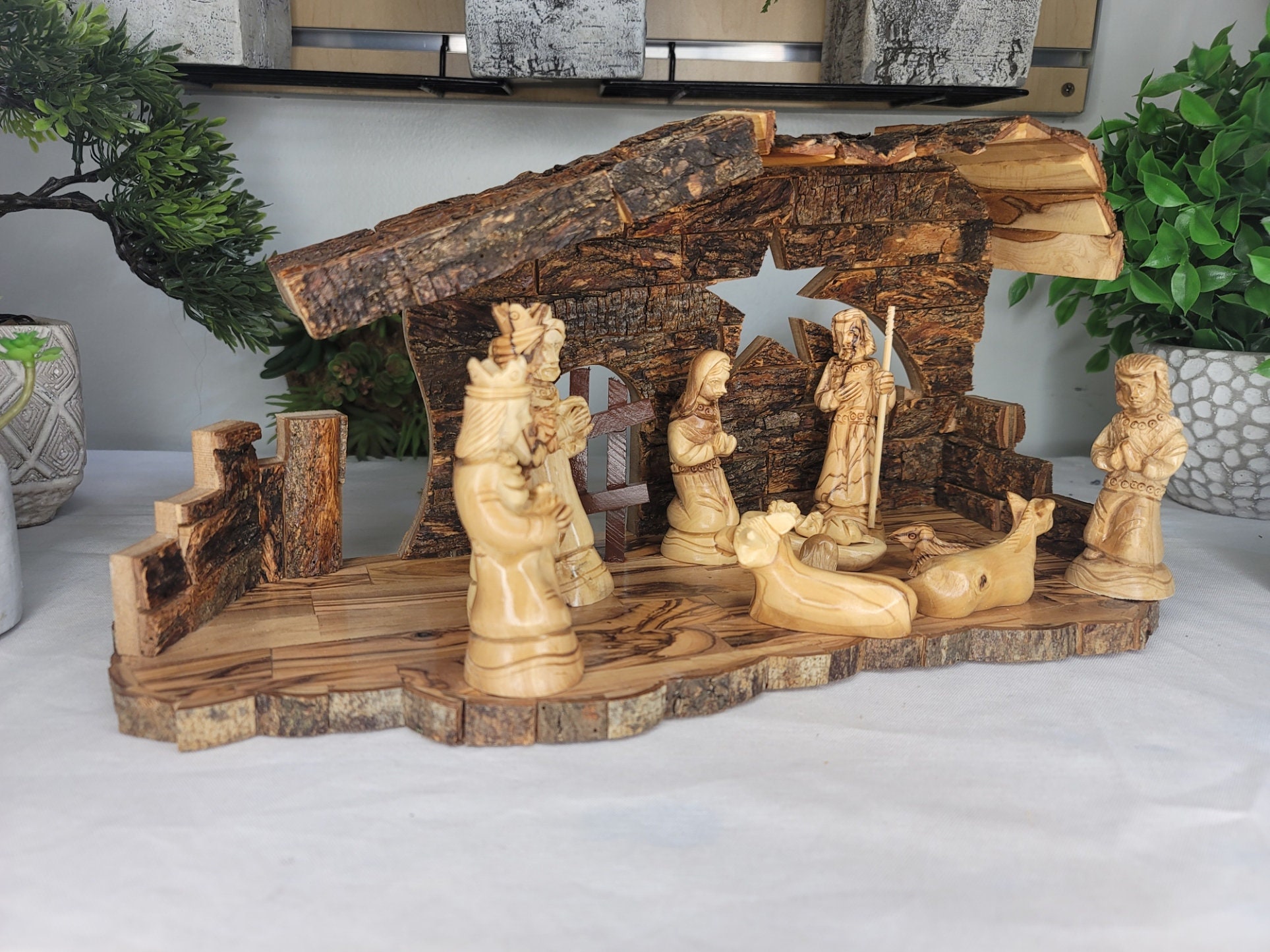 Nativity Scene Stable Olive Wood - Etsy