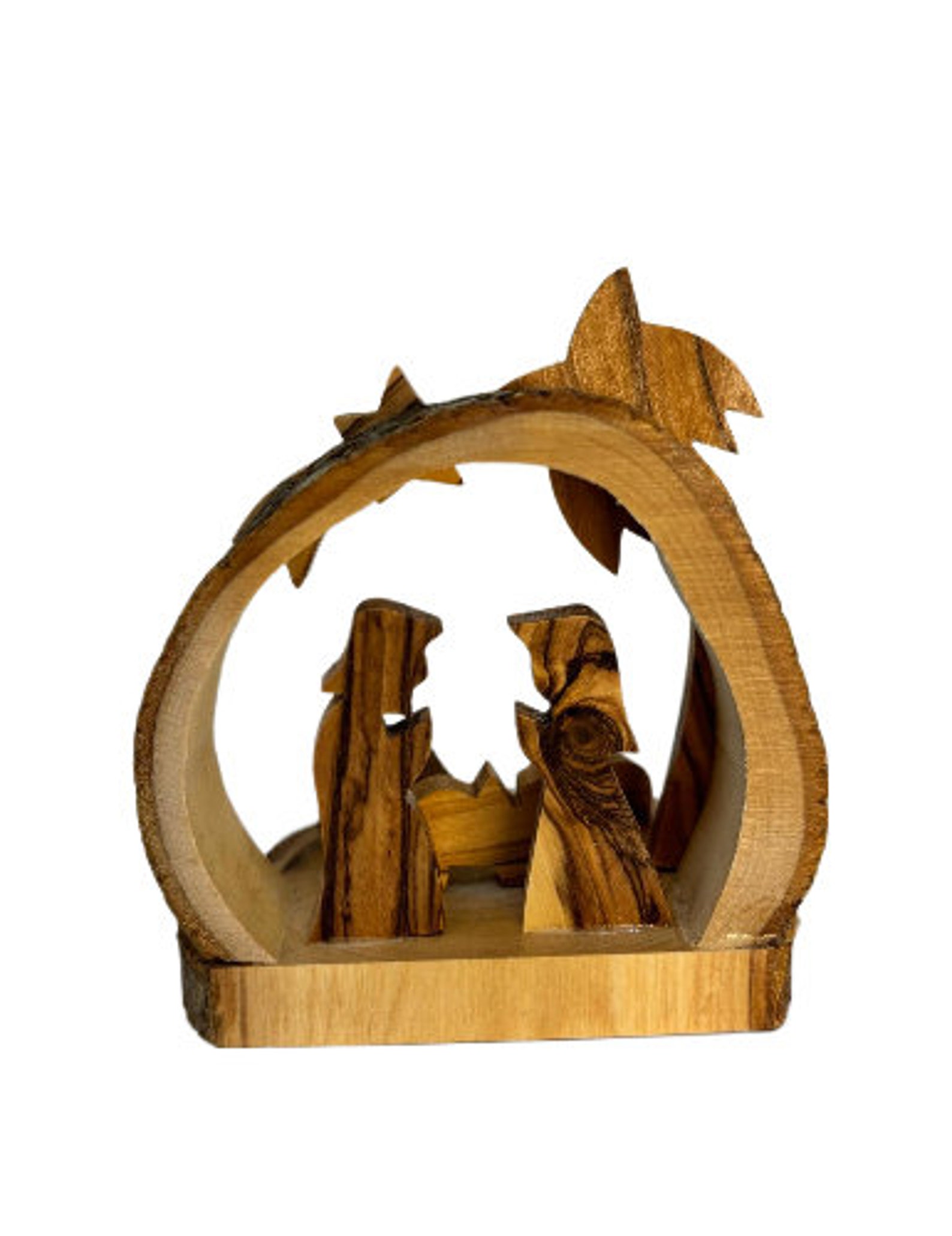 Olive Wood Grotto Shelter Nativity - Etsy