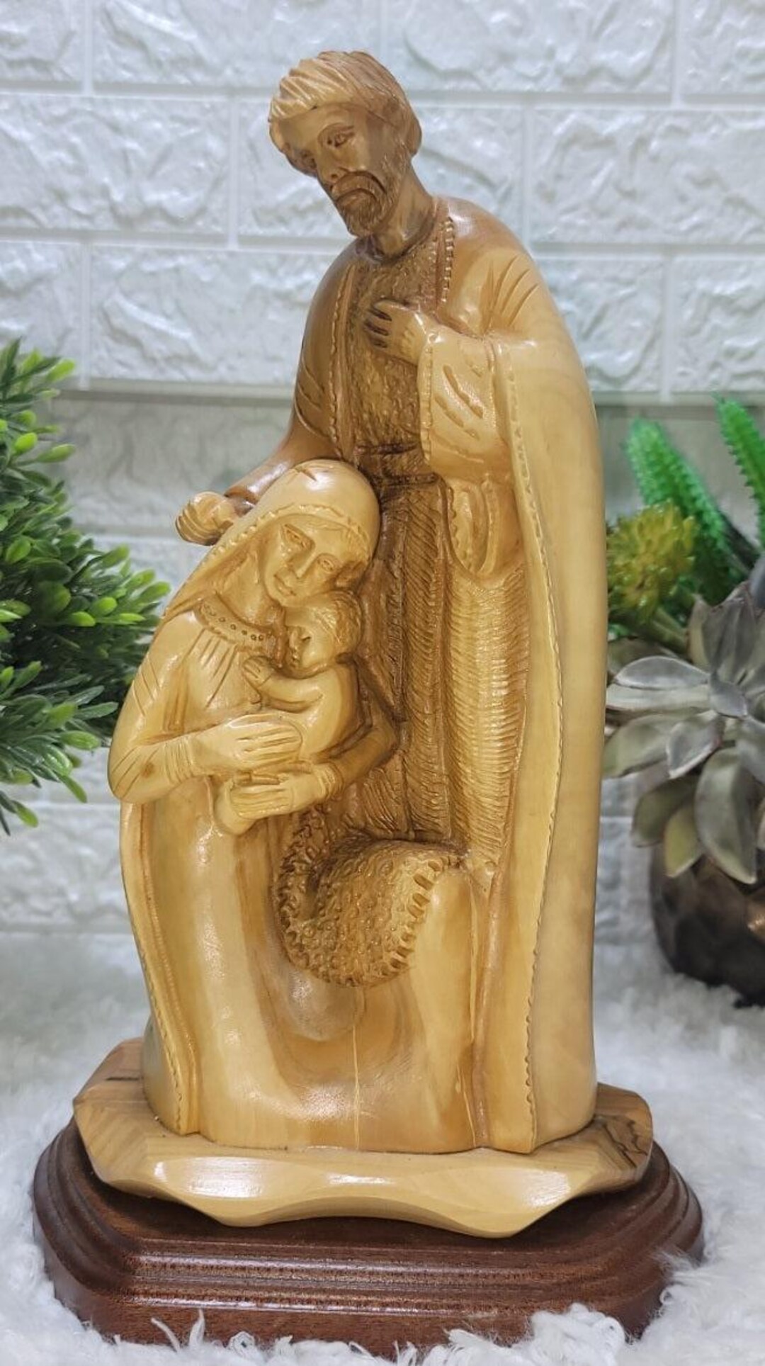 Holy Family Large Figure Olive Wood Detailed A - Etsy