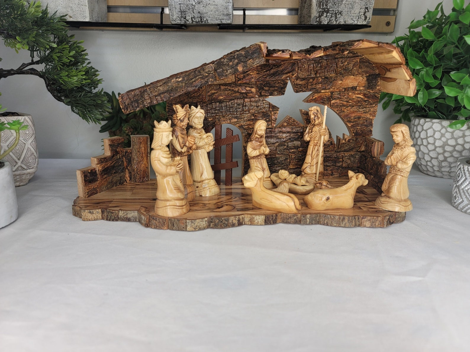 Nativity Scene Stable Olive Wood - Etsy