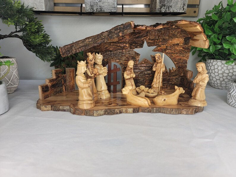 Nativity Scene Stable Olive Wood - Etsy