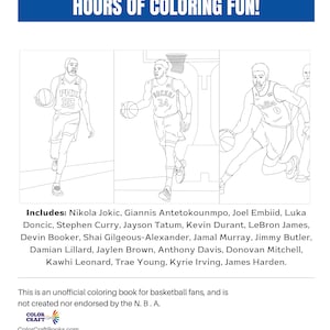 Basketball Coloring Book | INSTANT DOWNLOAD | Top 20 Players ...