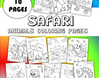 Wild Safari Animals Coloring Pages Printable, Safari Coloring Pages ...