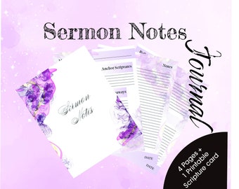 Preaching Sermon Notes Printable & Digital Templates, Instant Download ...