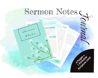 Preaching Sermon Notes Printable & Digital Templates, Instant Download ...