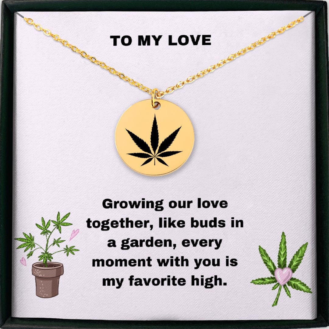 Cannabis Necklace Stoner Gift Valentines Day Marijuana Necklace ...
