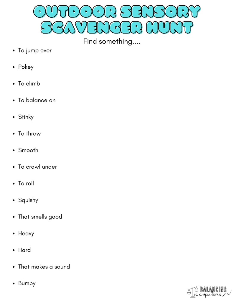 Outdoor Sensory Scavenger Hunt - Etsy