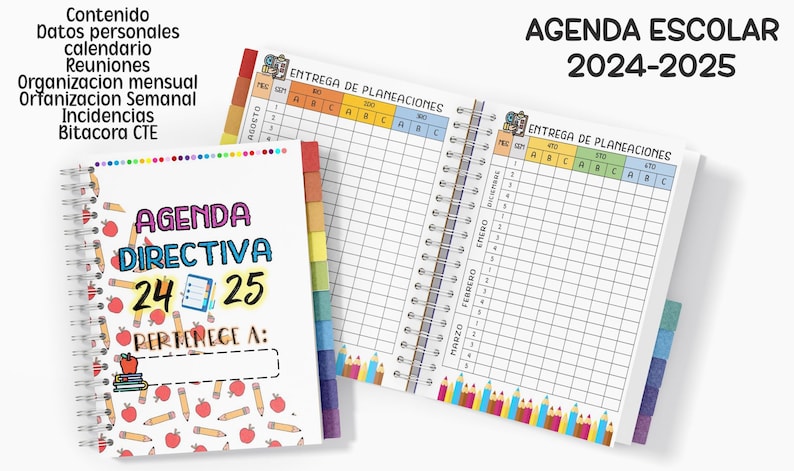 ACTUALIZADA 2025-2026 Kit 4 Agendas Escolares /Directivo Primaria ...