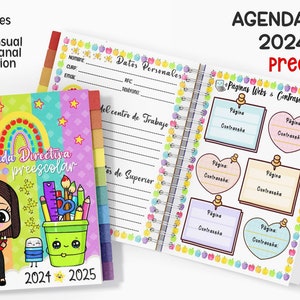ACTUALIZADA 2025-2026 Kit 4 Agendas Escolares /Directivo Primaria ...