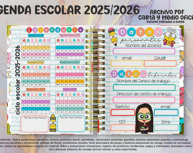 Agenda directiva 2025 - 2026 / digital / imprimible / agenda de ...