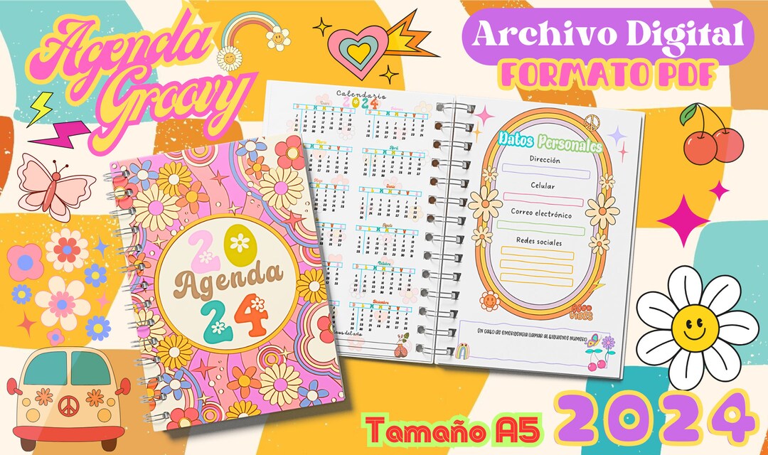 GROOVY AGENDA 2024 Spanish Spanish Motivational Phrases, Habits Record ...