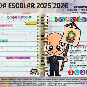 Agenda escolar colorida y completa para maestra de primaria ciclo ...