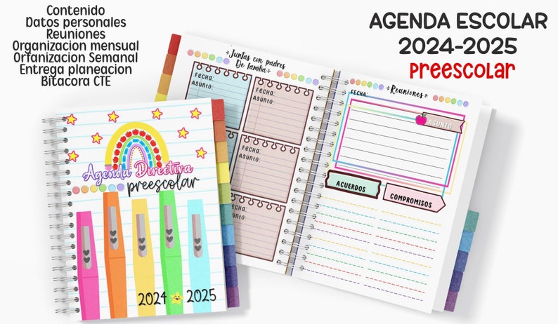 ACTUALIZADA 2025-2026 Kit 4 Agendas Escolares /Directivo Primaria ...