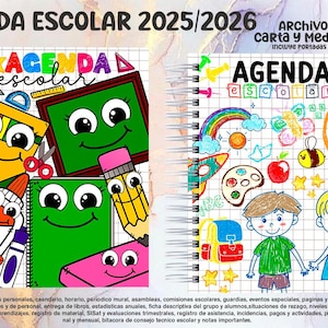 Agenda escolar colorida y completa para maestra de primaria ciclo ...