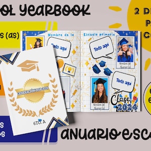 Anuario Escolar Plantilla Editable en Canva/ School Yearbook 2024 ...