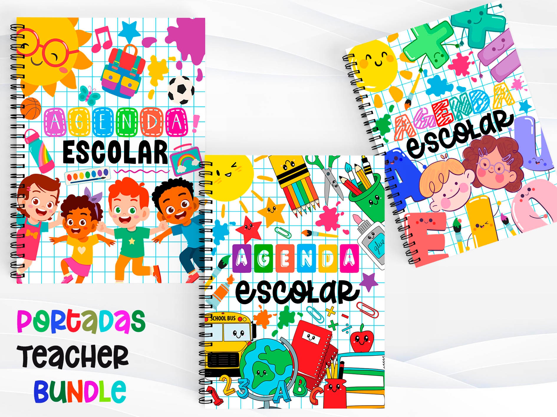KIT DE PORTADAS Maestros y Maestras, formato png listas para imprimir ...