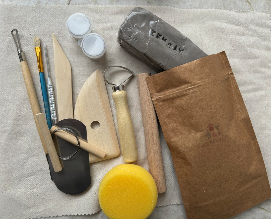 ZEMWAY Clay at Home Ceramics Set for Everyone Pottery Tools DIY ...
