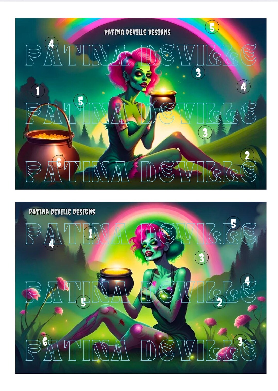Pin up Zombie March St Patrick's Day Saving Challenge #1 - Etsy