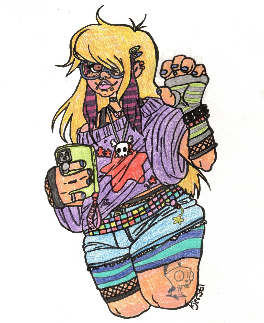 XD Girl Sketch Print - Etsy