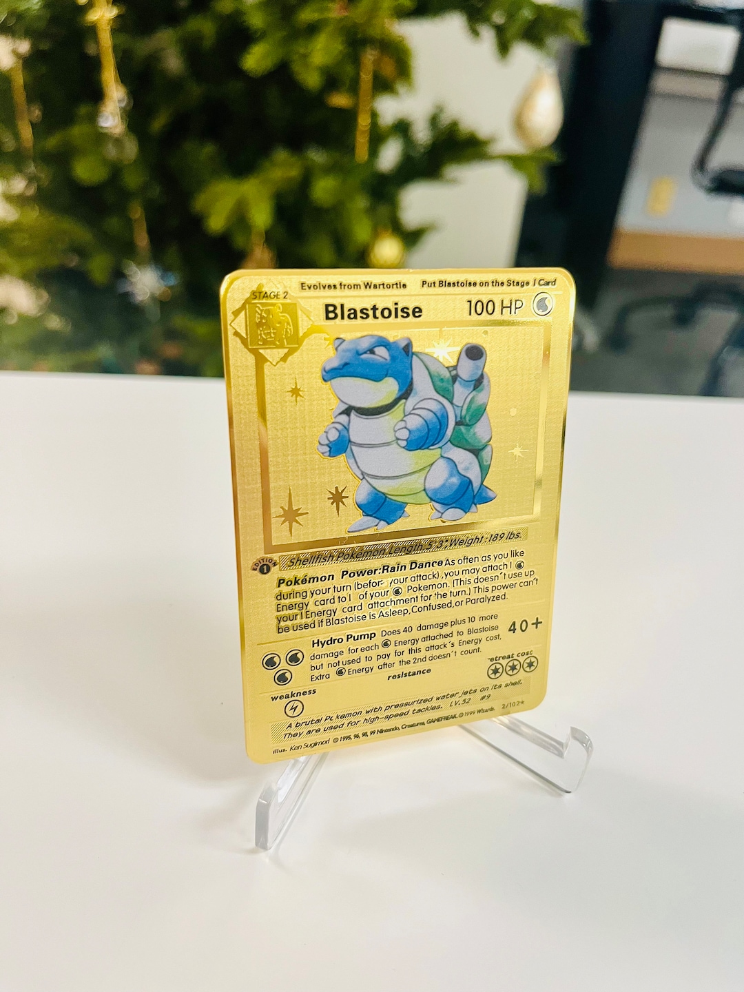 Blastoise 1st Edition Custom Gold Metal Pokémon Card - Etsy
