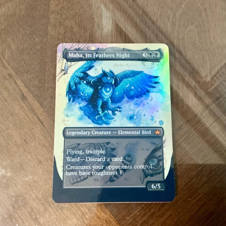 Maha, Its Feathers Night - MTG Holo Foil Proxy Card for Casual Play - Etsy