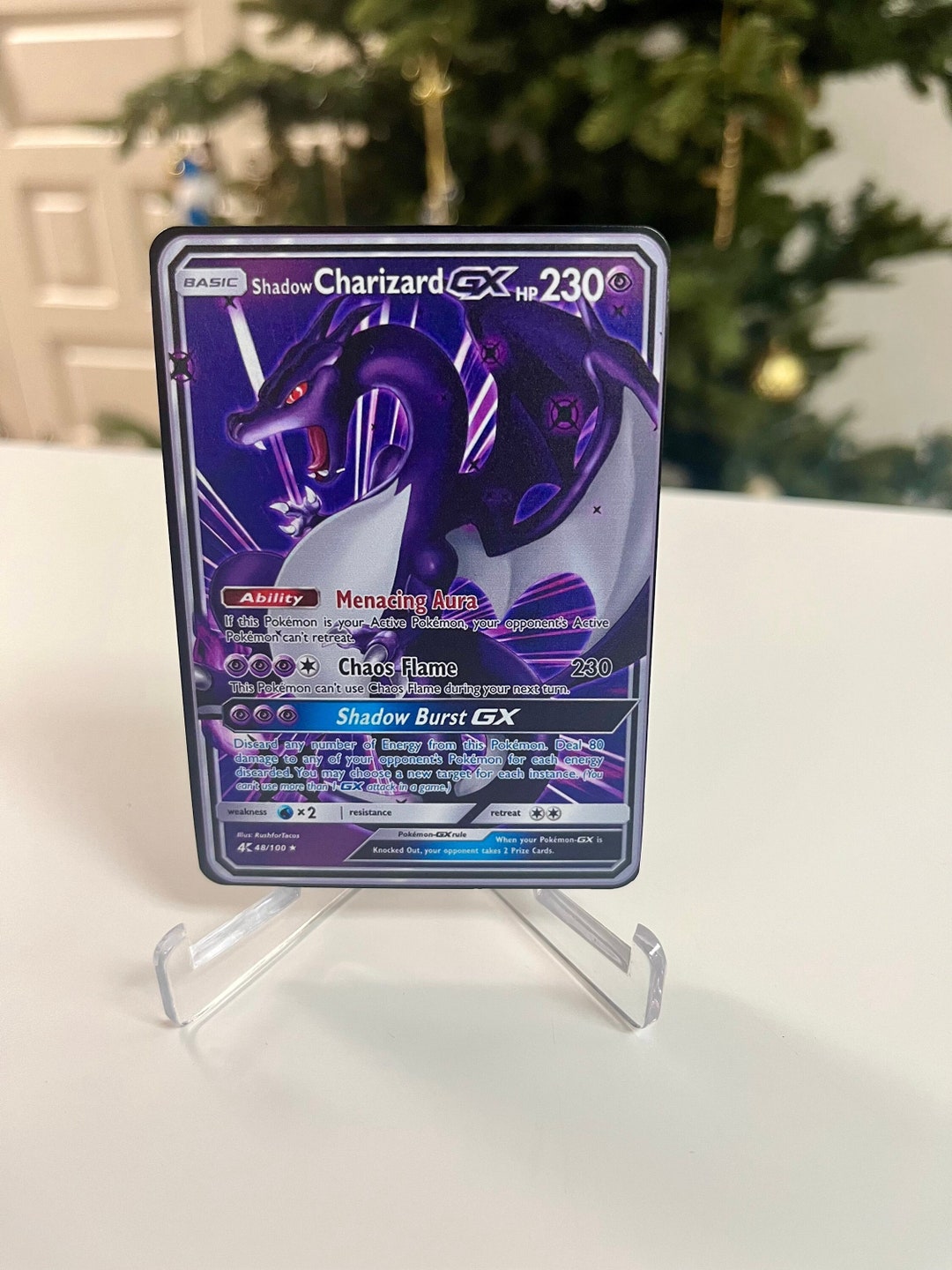 Shadow Charizard GX Custom Black Metal Pokémon Card - Etsy