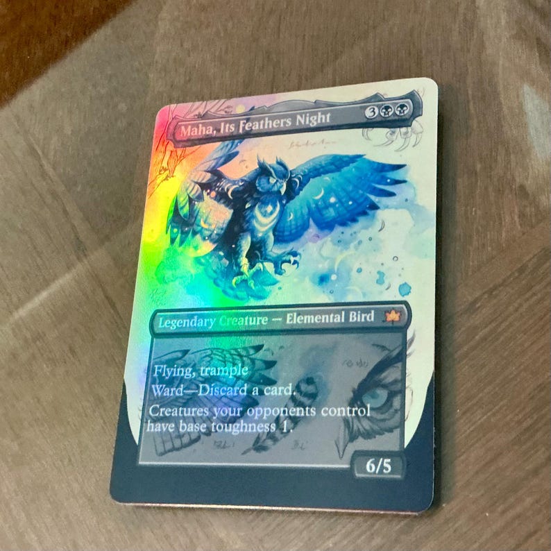 Maha, Its Feathers Night - MTG Holo Foil Proxy Card for Casual Play - Etsy