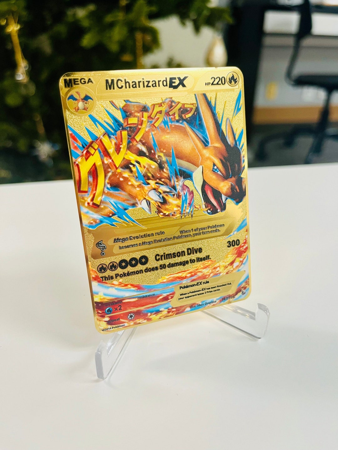 Mega Charizard EX HP 220 Custom Gold Metal Pokemon Card - Etsy