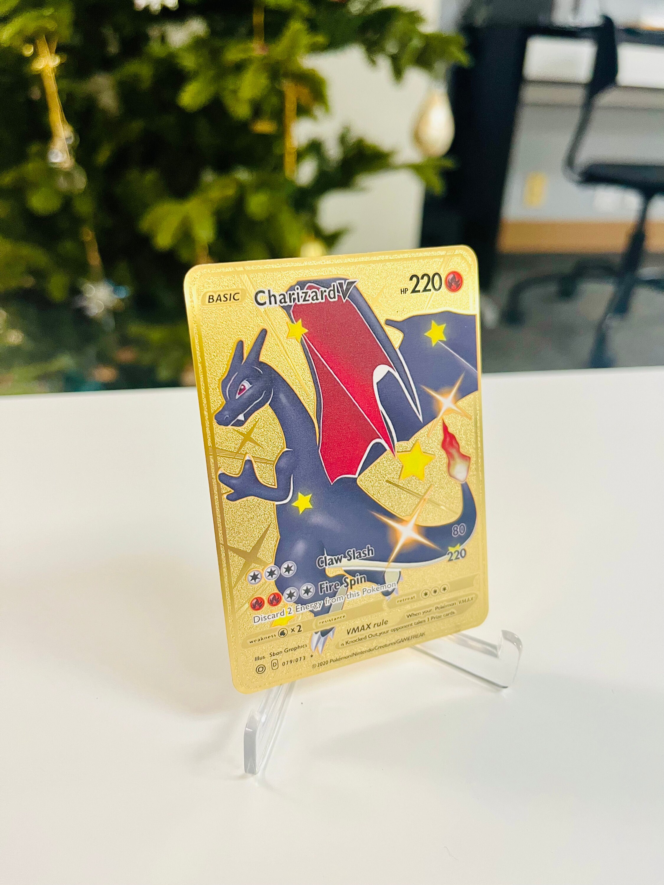 Charizard V HP 220 Custom Gold Metal Pokemon Card - Etsy
